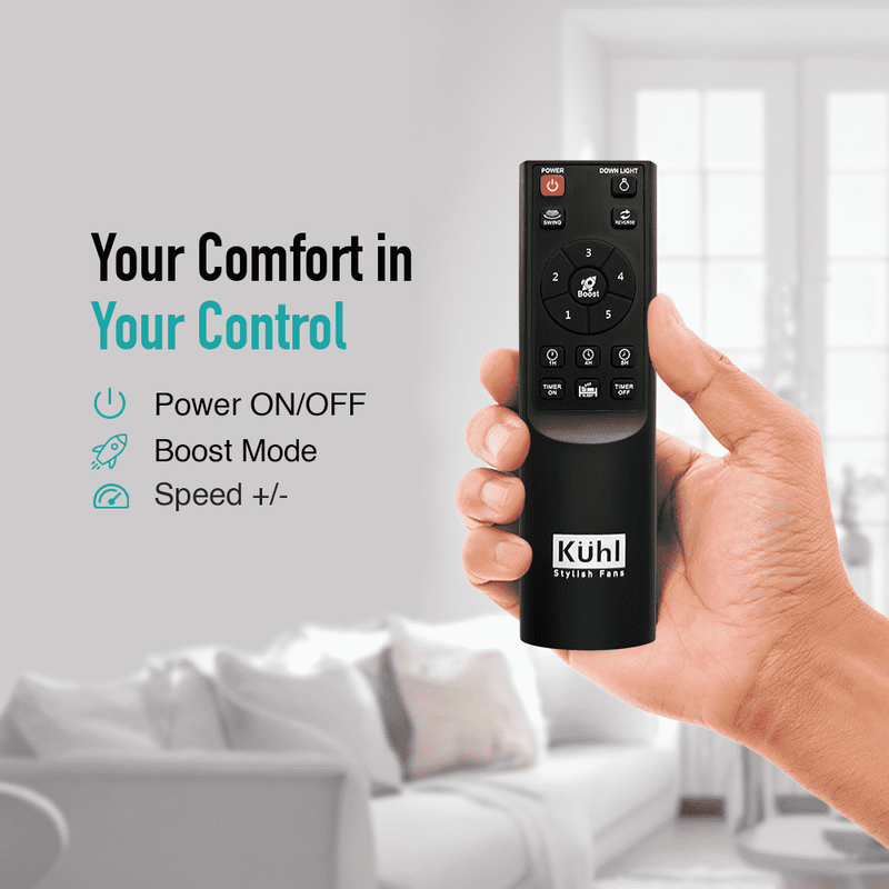 KUHL Inspira P1 400/1200 RPM BLDC Pedestal Fan | Remote | Touch Screen Control Panel | Height ...